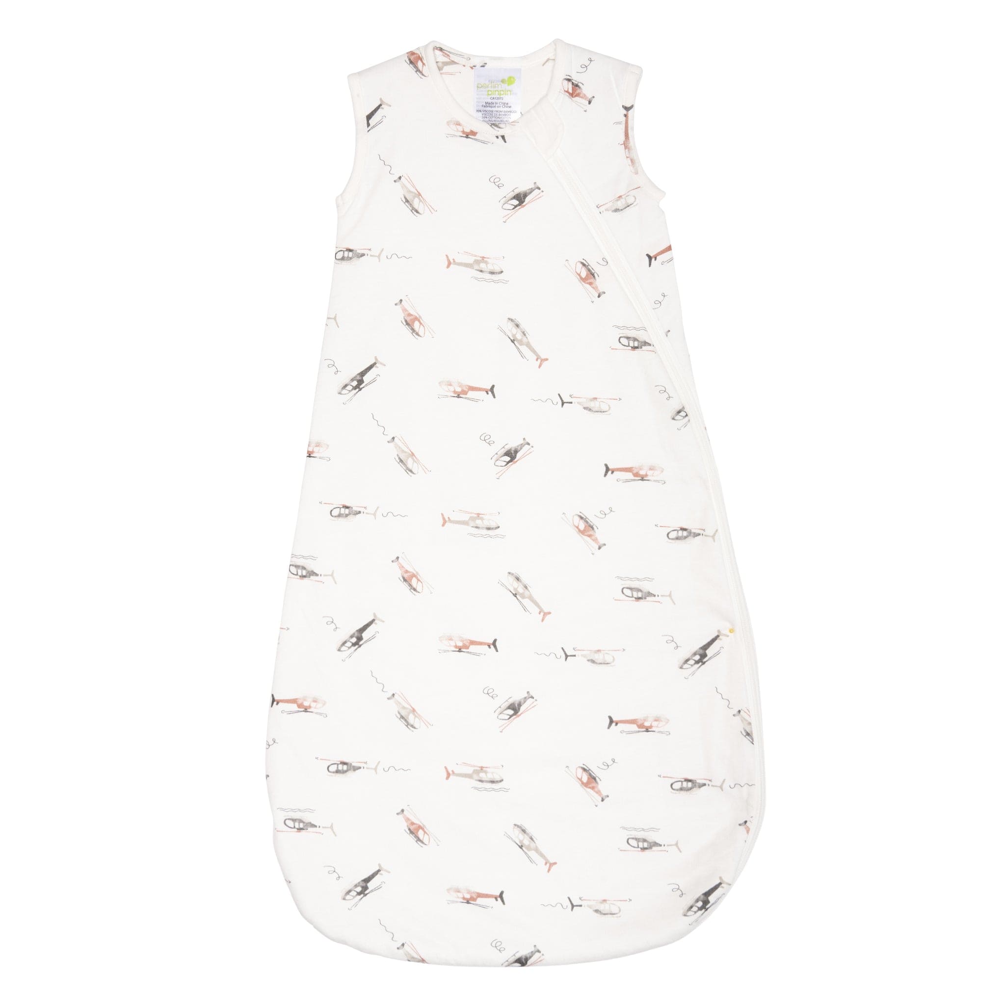 Quilted bamboo sleep sack - Helicopters (2.5 togs) – Perlimpinpin