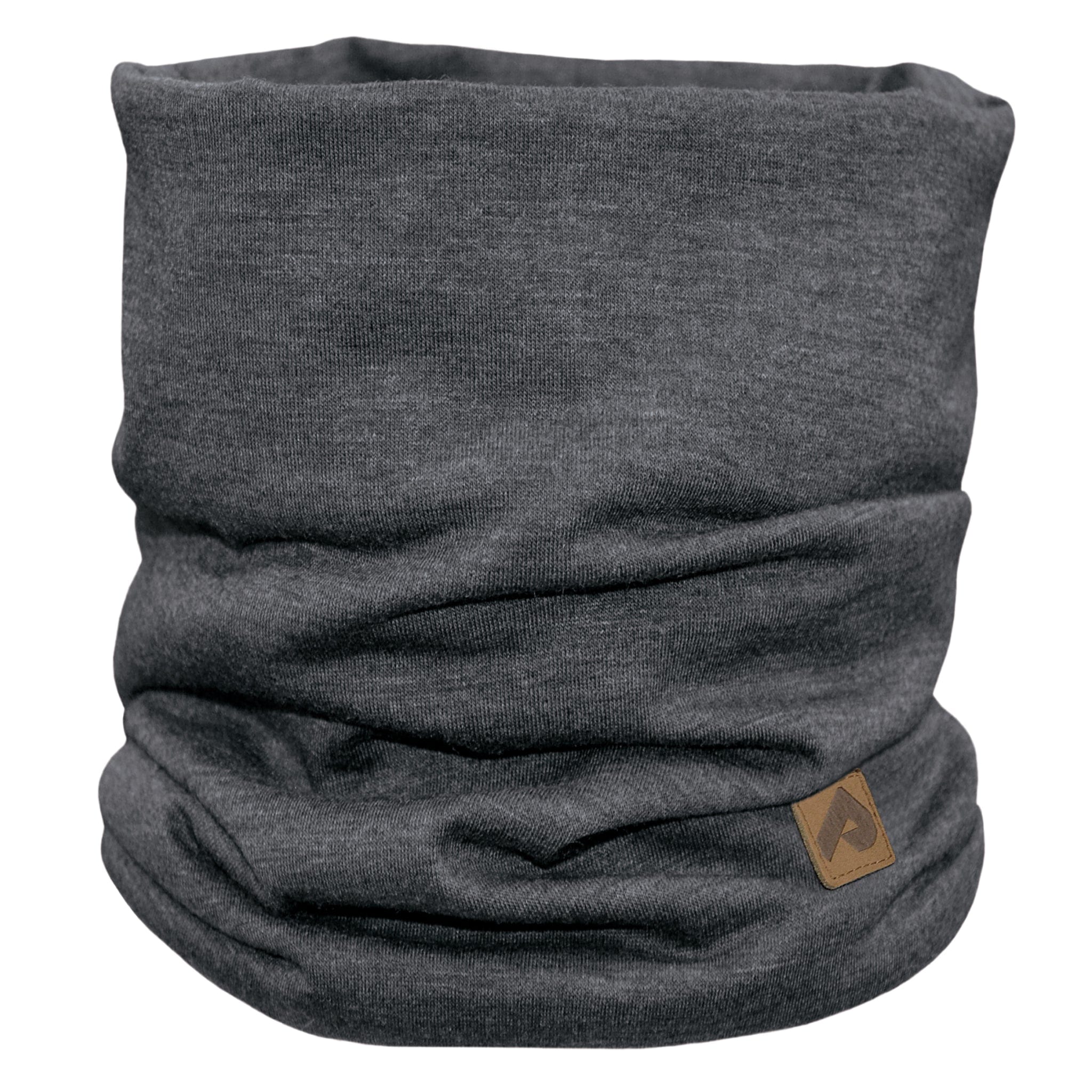Cotton neck warmer with fleece lining - Heathered Gray – Perlimpinpin