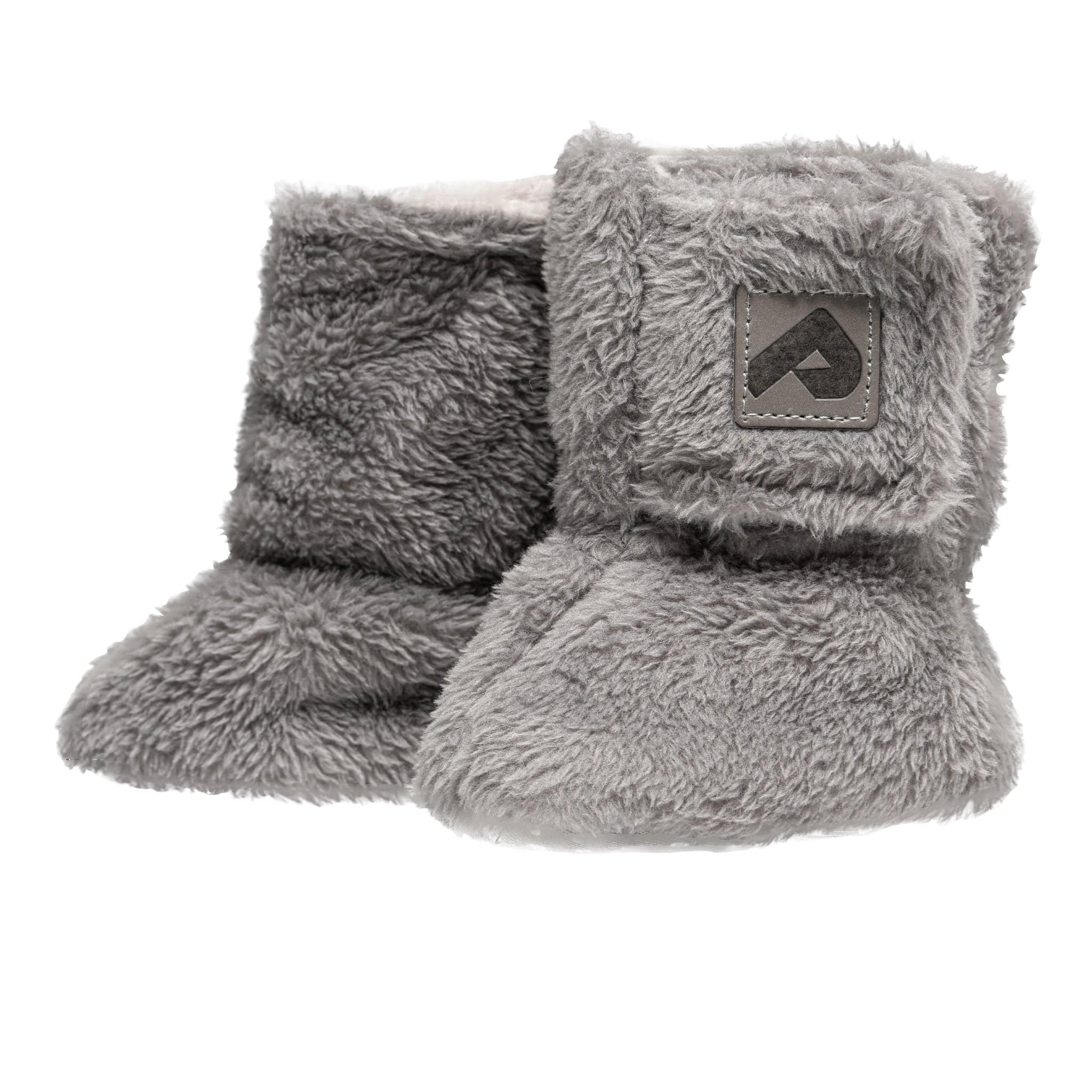 Double layer plush booties - Gray solid – Perlimpinpin